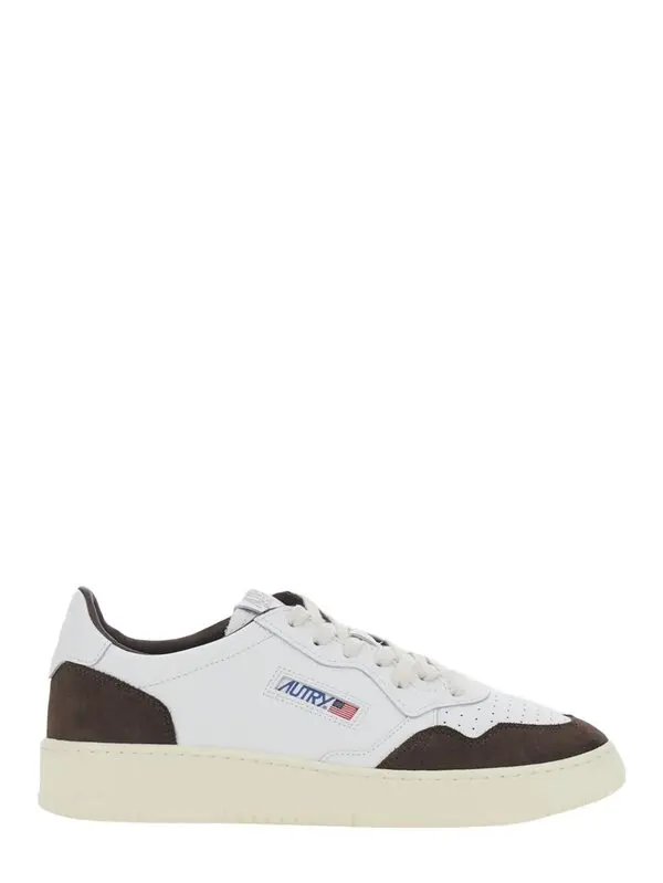AUTRY Medalist Low Two-tone Calfskin And Suede Sneakers - Dark