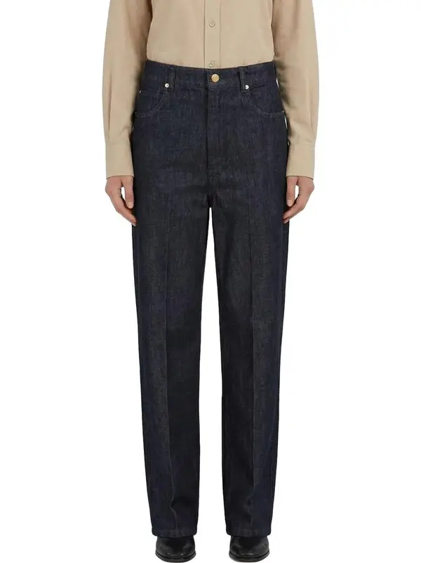 Max Mara High Rise Straight Leg Jeans - Blue