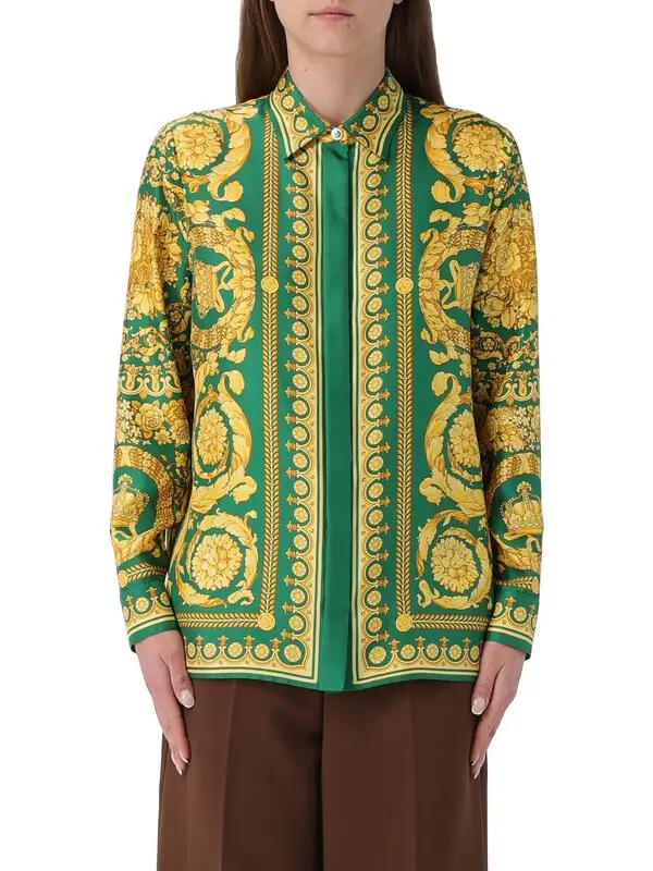 Versace Printed Silk Shirt - Emerald