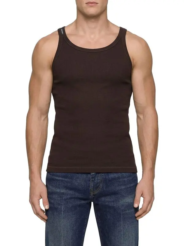 Dolce & Gabbana Cotton Tank Top By - Ebony