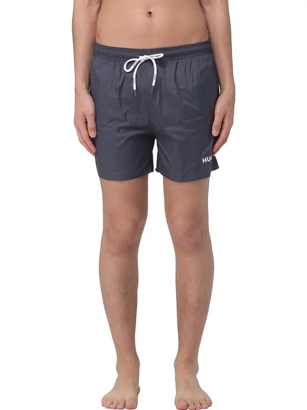 Hugo Polyester Boxer Swim Trunks - Grey