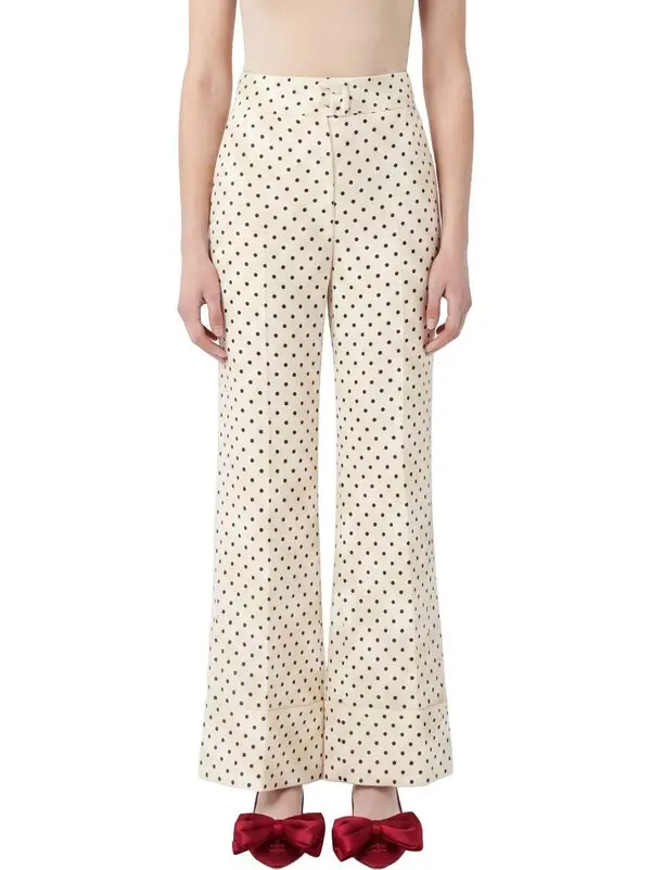 Valentino Garavani Polka Dot Viscose Trousers - Black