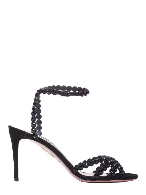 AQUAZZURA Tequila Sandals With Crystals - Black