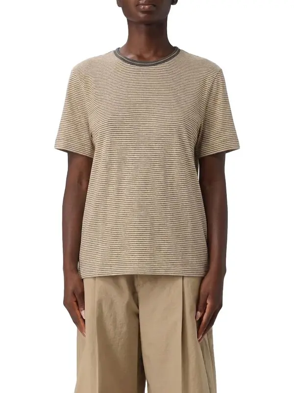 Brunello Cucinelli Striped Linen T-shirt - Multicolor