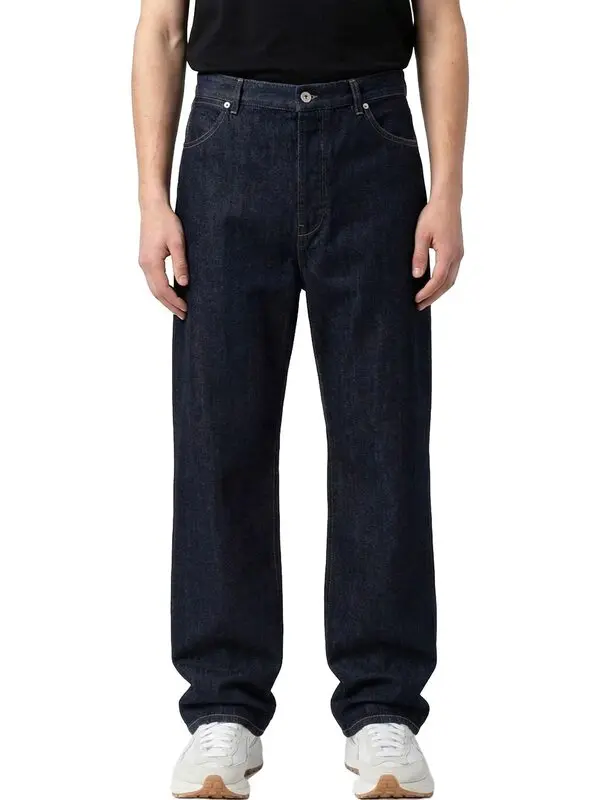 JIL SANDER Cotton Denim Wide Leg Jeans - Grey