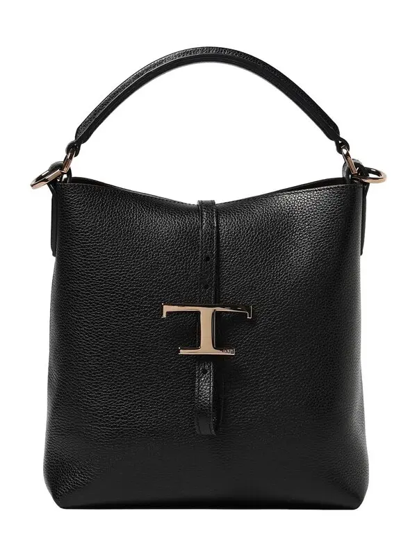 TOD'S Bucket Bag With Monogram Detail - Black