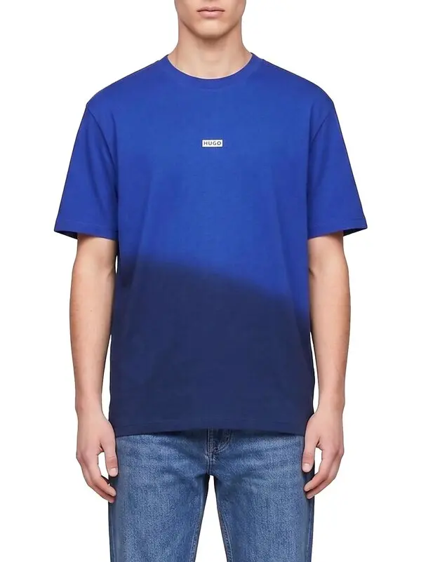 Hugo Cotton T-shirt With Logo - Blue