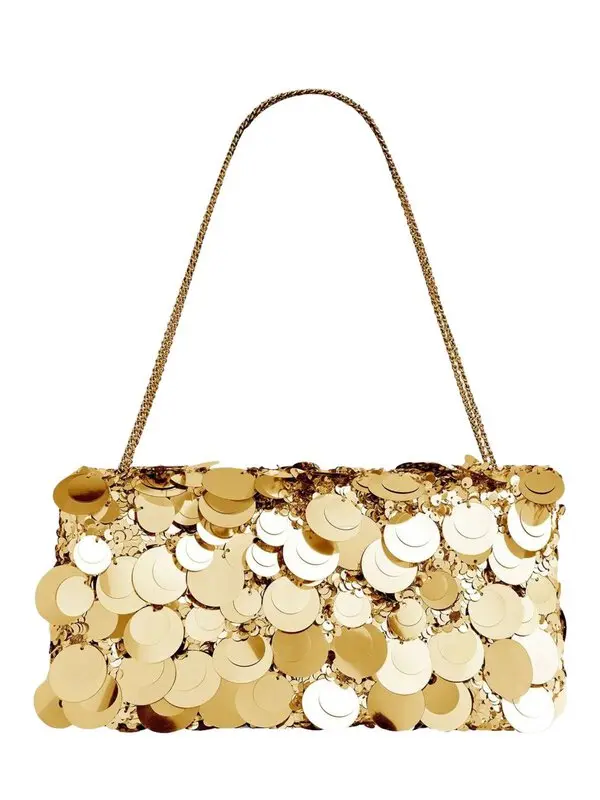 Rabanne Sparkle Baguette Sequin Embroidered Fabric Bag - Silver
