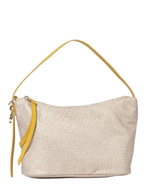 Borbonese Prive Shoulder Bag In Op Print Nylon - Sand