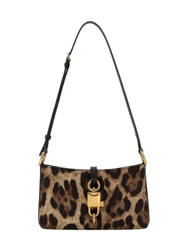 Dolce & Gabbana Lock Animal Print Twill Mini Shoulder Bag - Multicolor