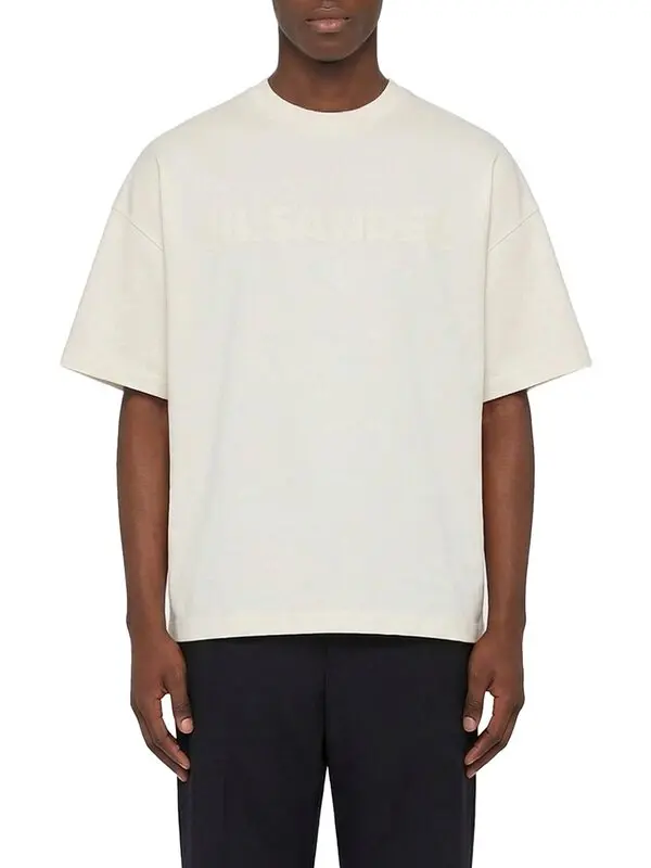 JIL SANDER Logo Cotton T-shirt - Beige