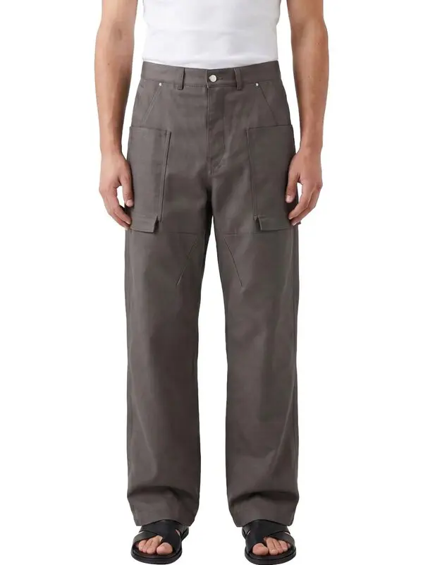 Rick Owens Wide-leg Cotton Twill Cargo Pants - Grey