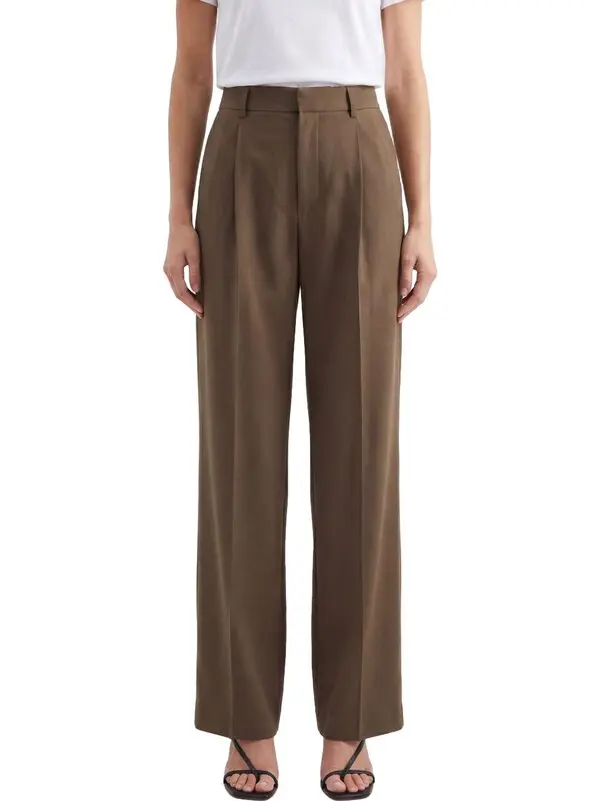 PT TORINO Wide-leg Wool Trousers - Hazel