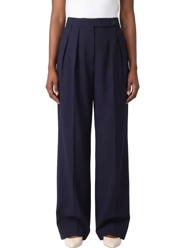 Dries Van Noten Purple Merino Wool Tailored Wide Leg Trousers - Violet