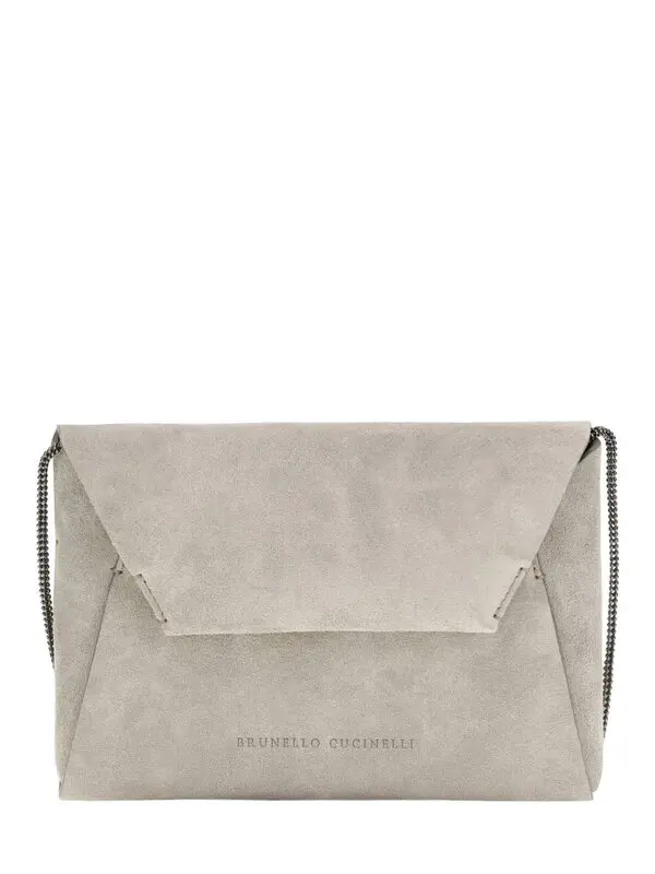 Brunello Cucinelli Suede Clutch - Ice