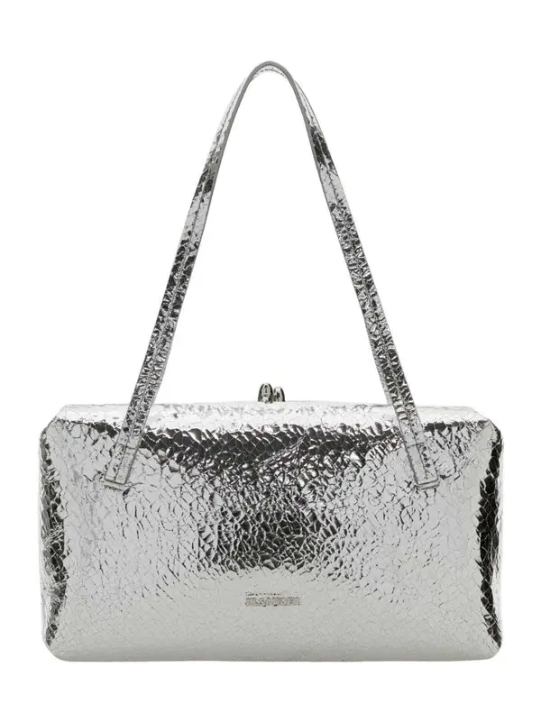 JIL SANDER Goji Pillow Bag In Laminated Craquelé Nappa - Blue