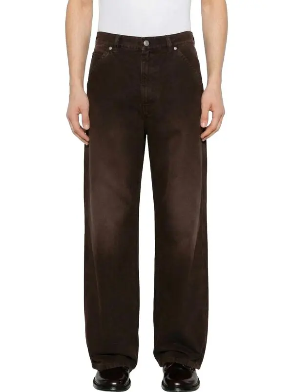 Marni Wide-leg Cotton Denim Jeans - Brown
