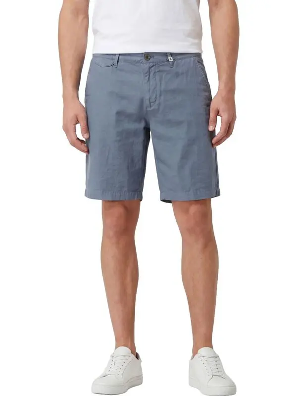 MYTHS Linen Blend Chino Shorts - Blue