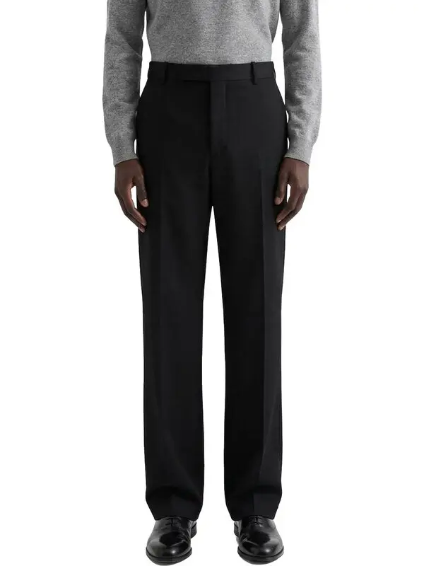JIL SANDER Wool Tailored Trousers - Black