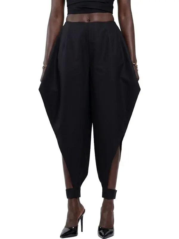 Alaïa Asymmetrical Wide-leg Trousers - Black