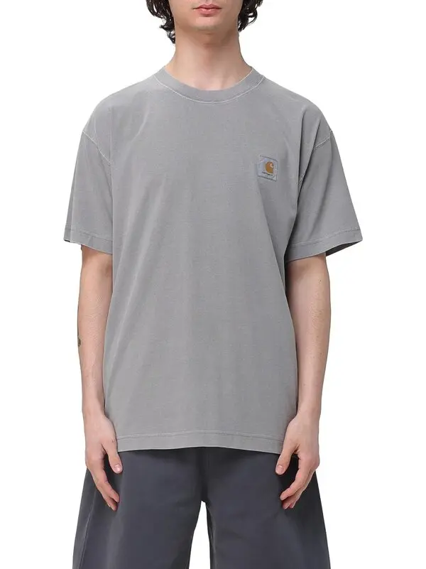 Carhartt Work In Progress Cotton T-shirt With Logo - Grey