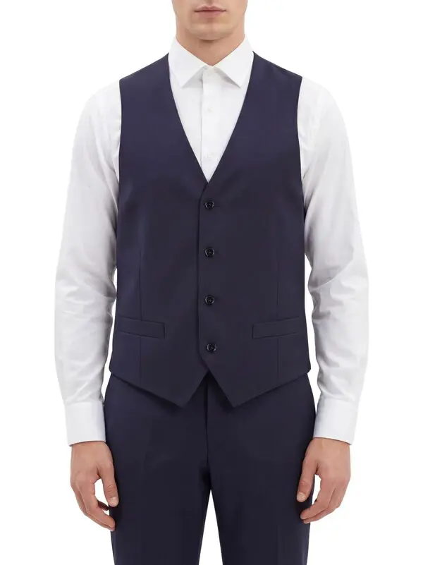 LUIGI BIANCHI Single-breasted Wool Vest - Blue