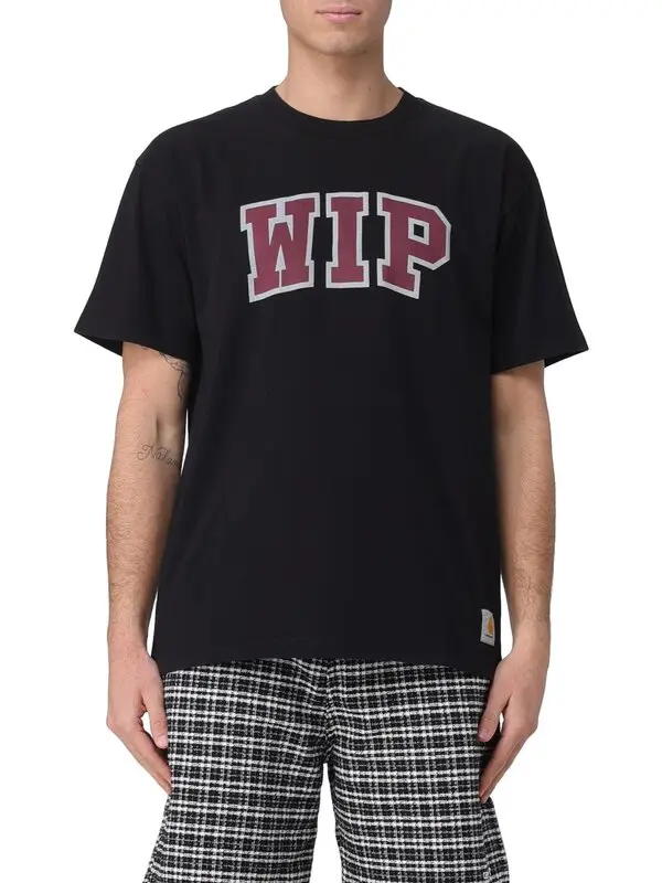 Carhartt Work In Progress Cotton T-shirt With Logo Print - Black