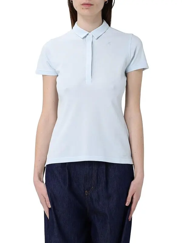 K-WAY Cotton Polo Shirt With Logo Detail - Blue