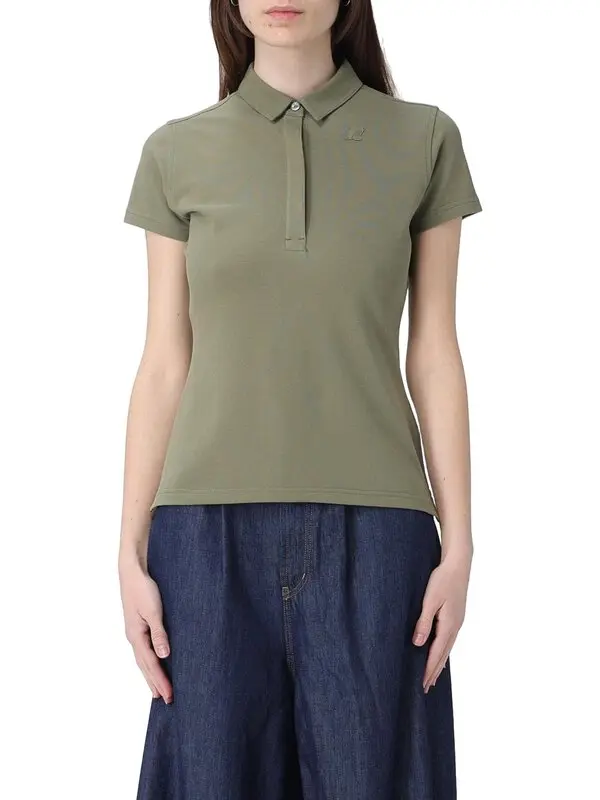 K-WAY Cotton Polo Shirt With Logo Detail - Green