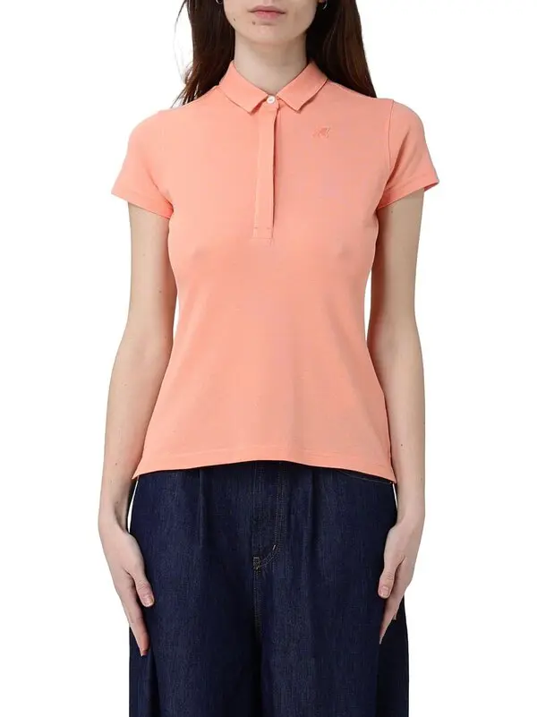 K-WAY Cotton Polo Shirt With Logo Detail - Pink