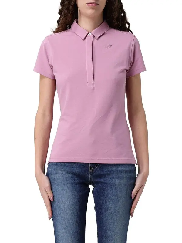 K-WAY Cotton Polo Shirt With Logo Detail - Violet