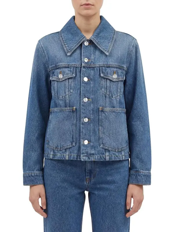 GANNI Organic Cotton Denim Jacket - Blue