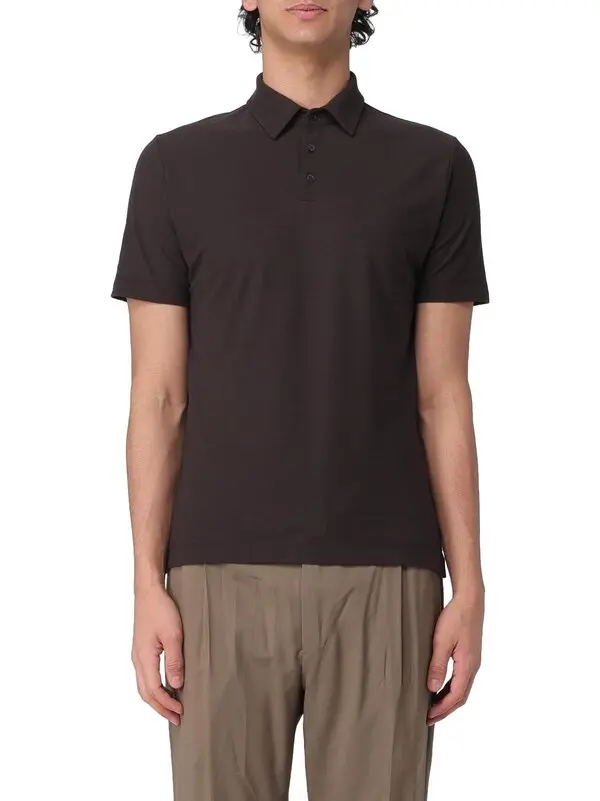 ZANONE Basic Cotton Polo Shirt - Brown