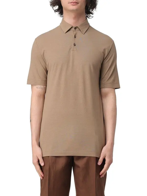 ZANONE Basic Cotton Polo Shirt - Burnt