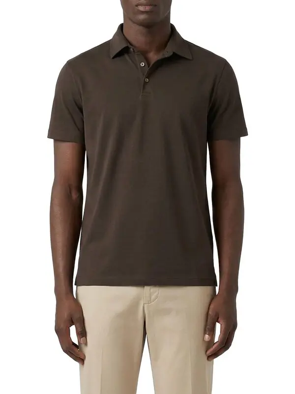 ZANONE Basic Cotton Polo Shirt - Dark