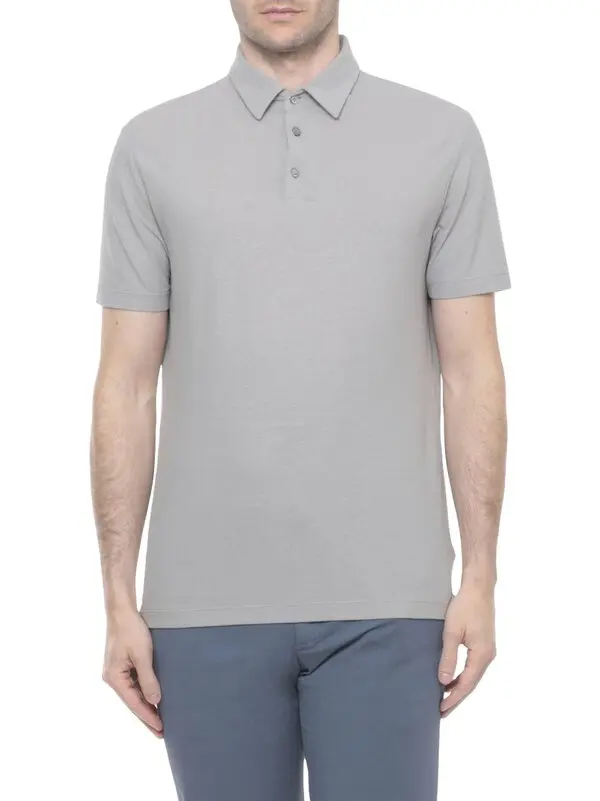 ZANONE Basic Cotton Polo Shirt - Grey