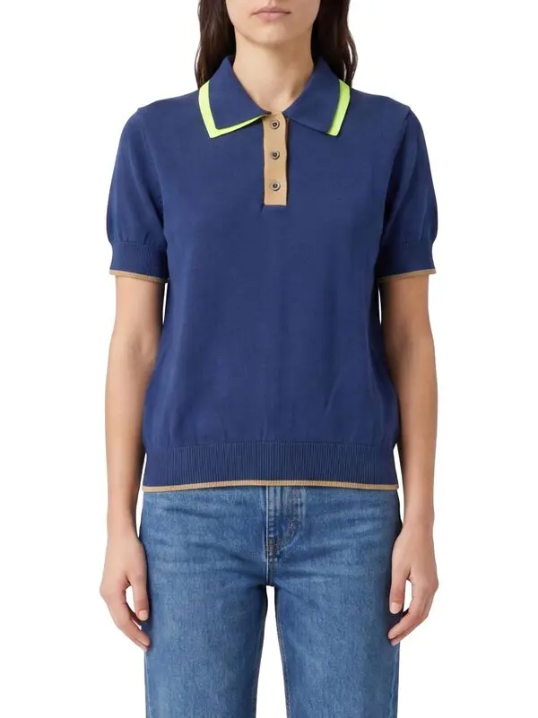MSGM Knit Polo Shirt - Blue