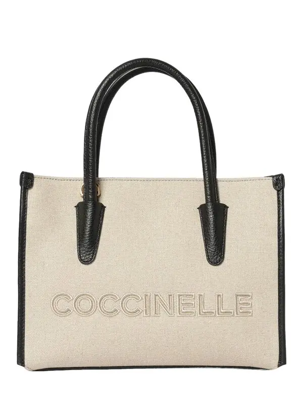 COCCINELLE Myrtha Canvas And Grained Leather Bag - Black