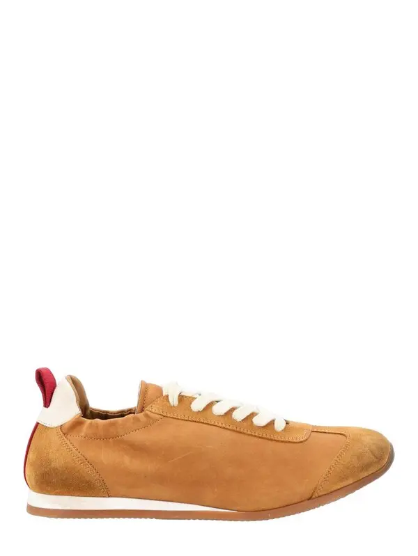 UMA WANG Calfskin And Suede Leather Low Top Sneakers - Camel