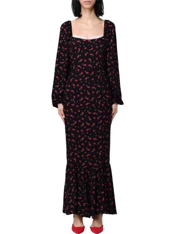MAR DE MARGARITAS Floral Print Maxi Dress - Black