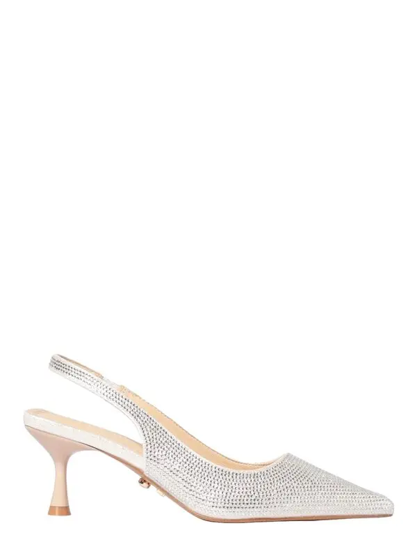 TWENTY FOURHAITCH Phuket Rhinestone Fabric Slingback - Transparent