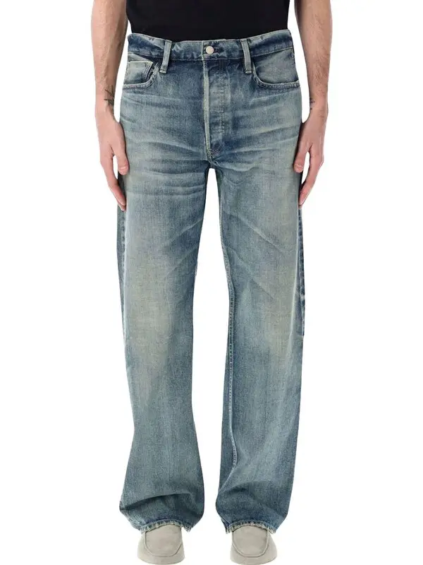Fear Of God Wide Leg Jeans In Blue Cotton - Denim