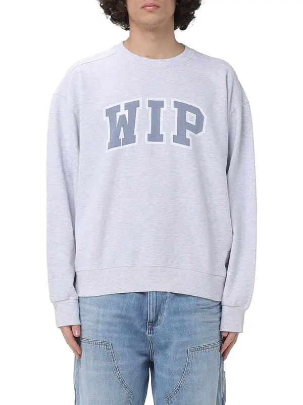 Carhartt Work In Progress Cotton Crewneck Sweatshirt With Logo - Grey
