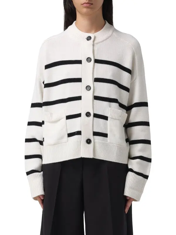 MEIMEIJ Striped Button-up Cardigan - Milk