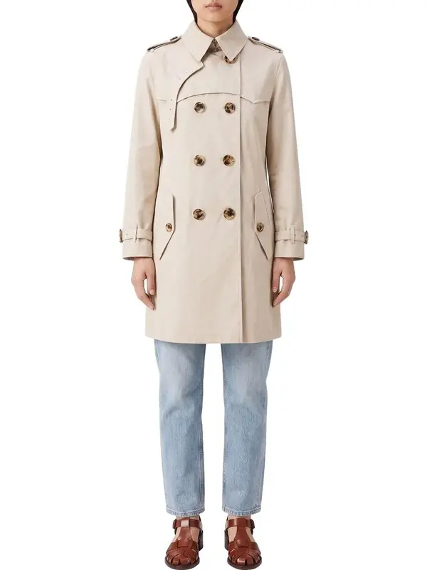 Burberry Double-breasted Cotton Trench Coat - Beige