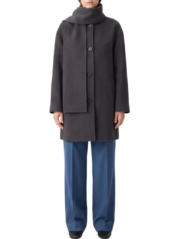 Max Mara Single-breasted Knee-length Coat In Pure Virgin Wool - Grey