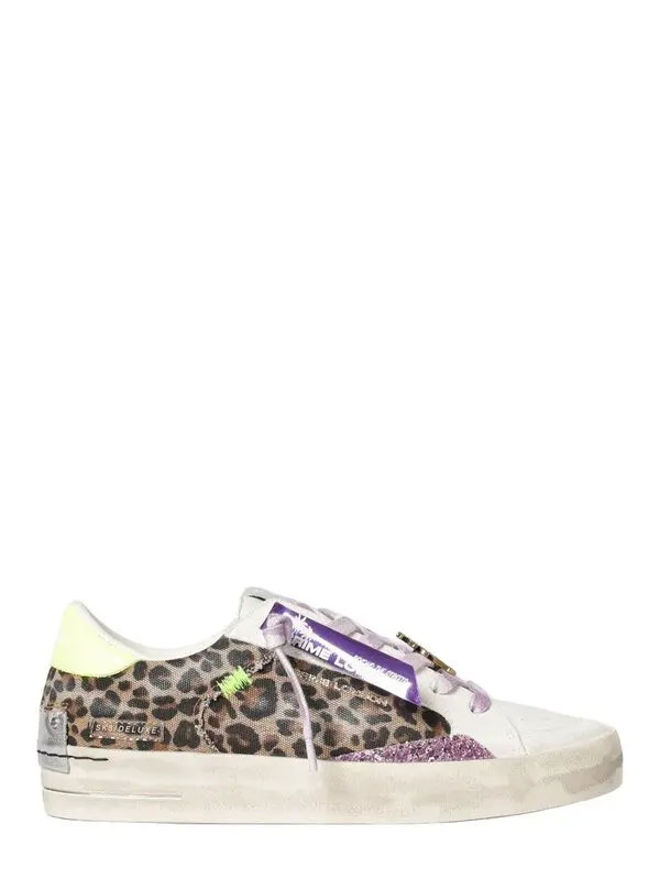 CRIME LONDON Leopard Print Sneakers - Beige