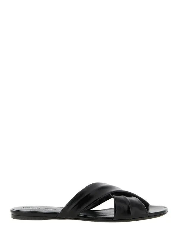 Khaite Leather Liria Sandals - Black