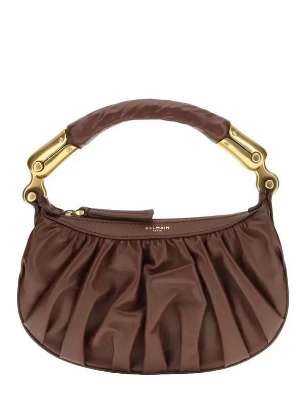 Balmain Bène Leather Handbag - Brown