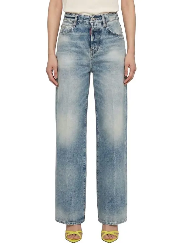 Dsquared2 Cotton Denim Straight Jeans - Navy